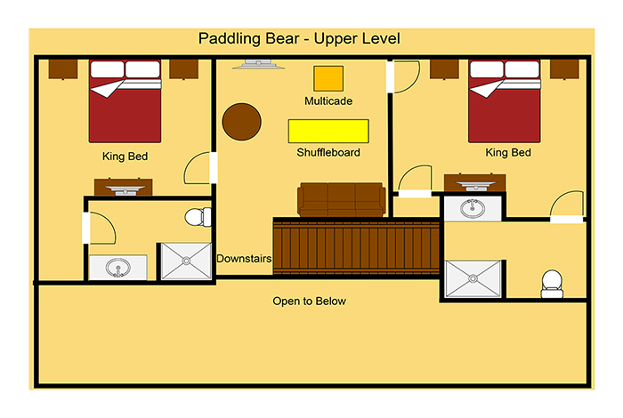 Pigeon Forge Cabin - Paddling Bear - 4 Bedroom - Sleeps 10